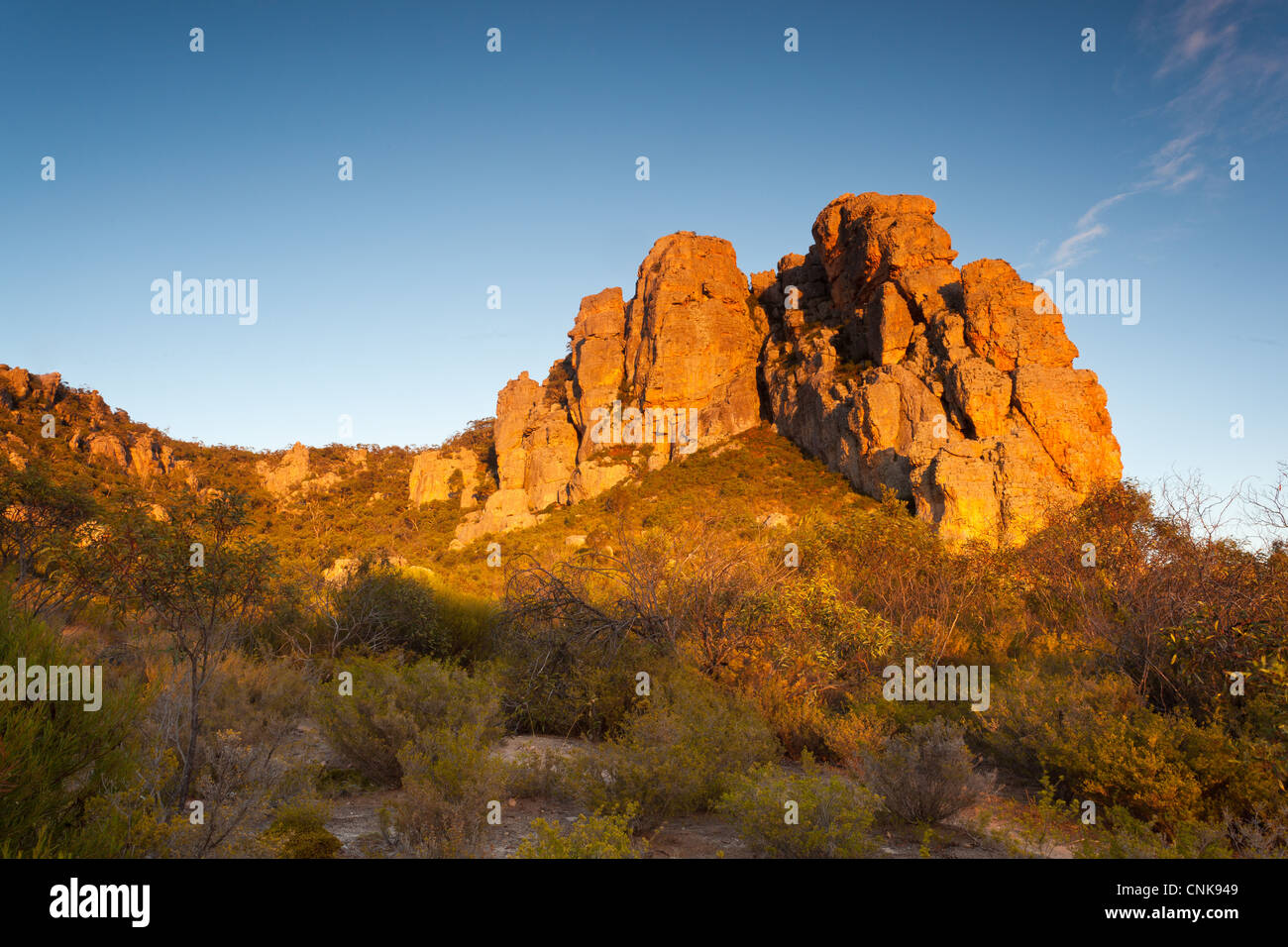 Sunrise at The Bluff at Mount Arapiles near Natimuk in the Wimmera in ...