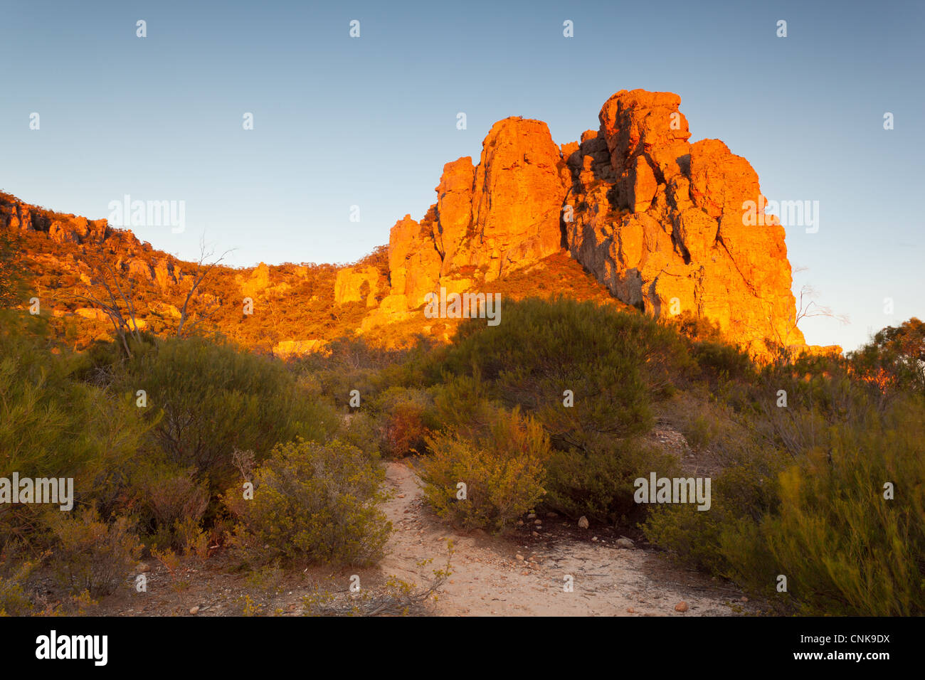 Sunrise at The Bluff at Mount Arapiles near Natimuk in the Wimmera in ...