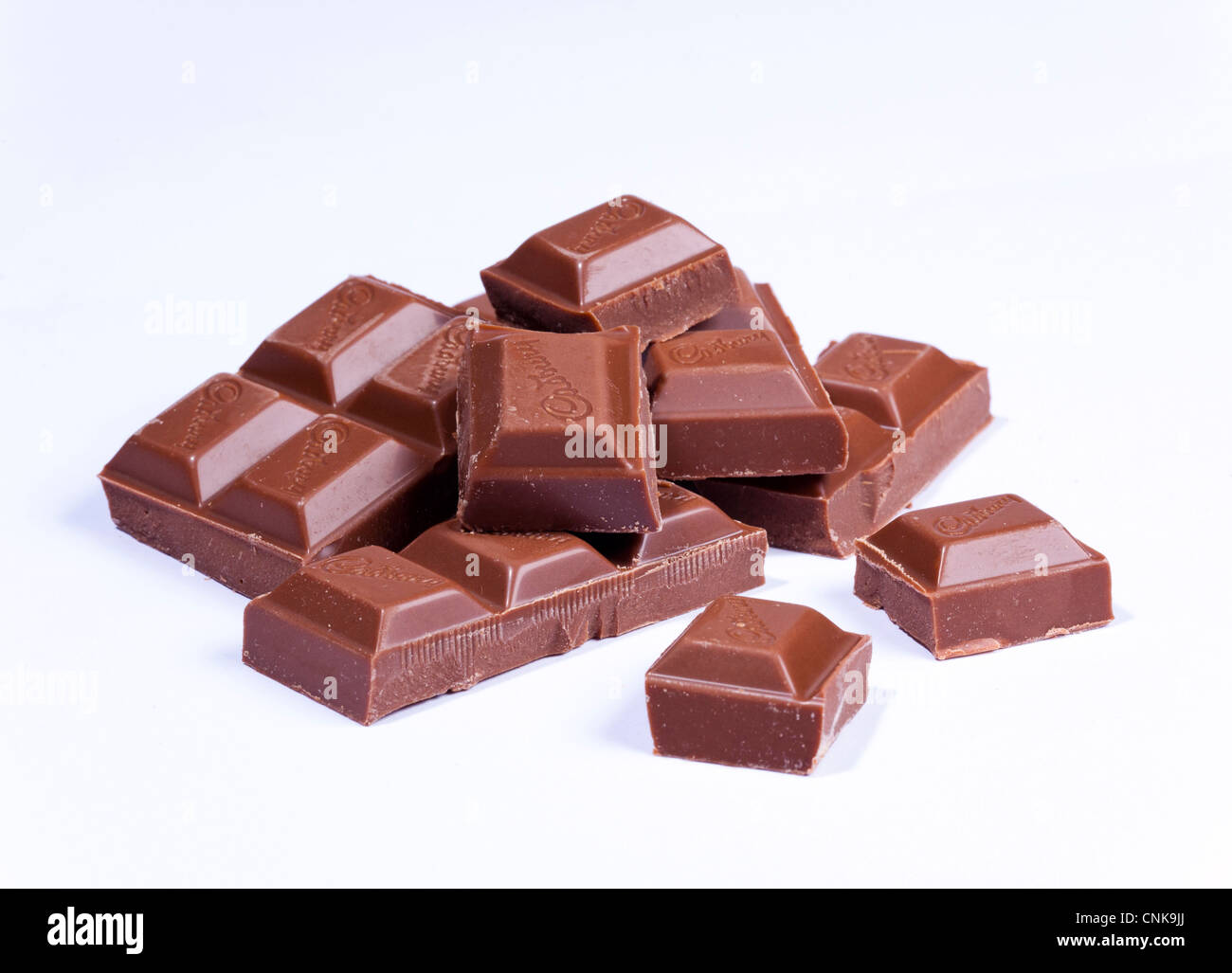 pieces of Cadbury milk chocolate bar Stock Photo - Alamy
