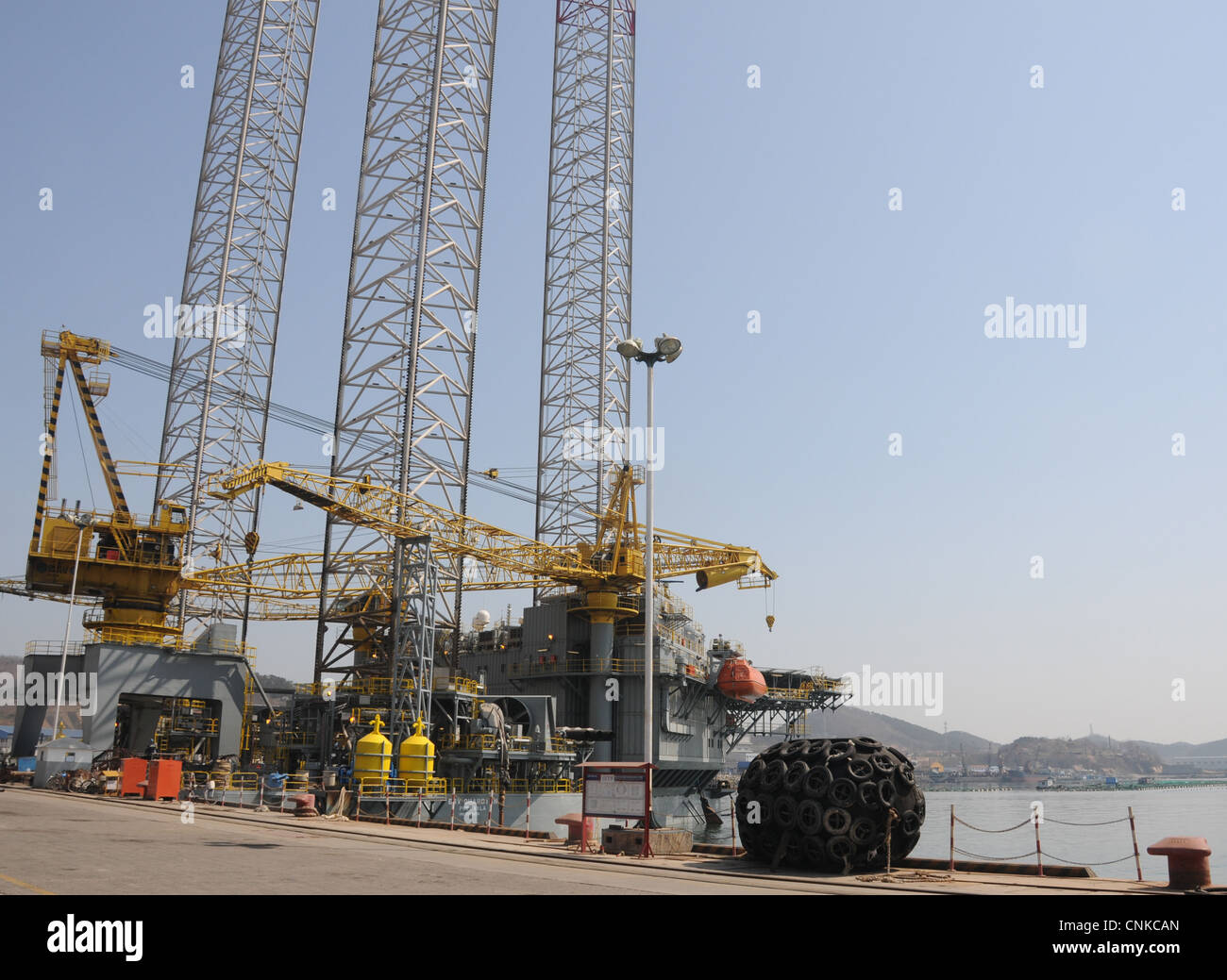 Legs from jack up rig, china yard Stock Photo - Alamy