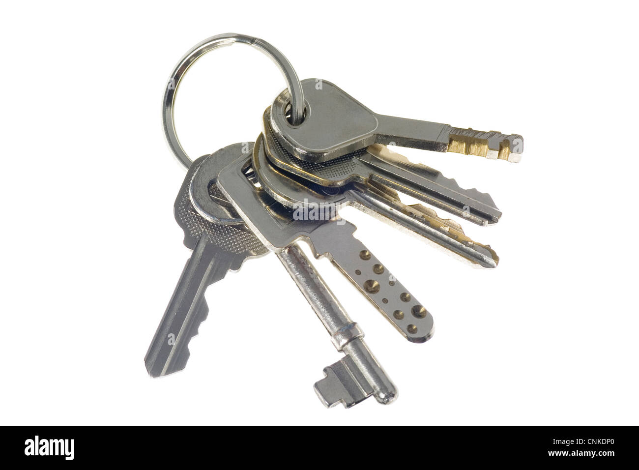 Bunch of keys isolated on white background Stock Photo - Alamy