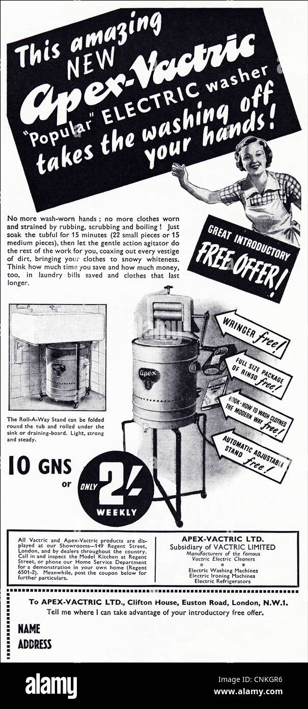 Washing machine advertisement hi-res stock photography and images - Alamy