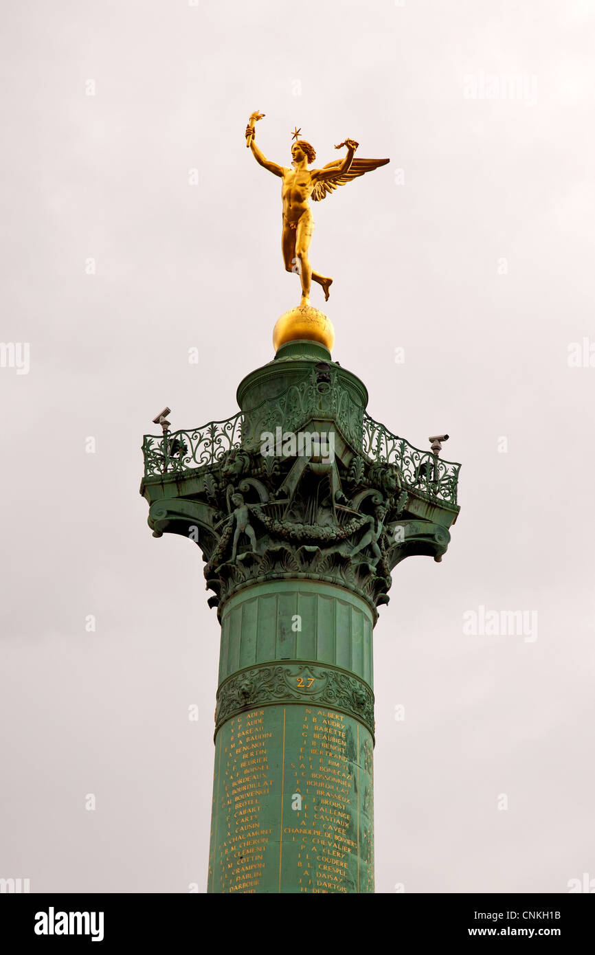 The July Column in the Bastille district of Paris Stock Photo - Alamy