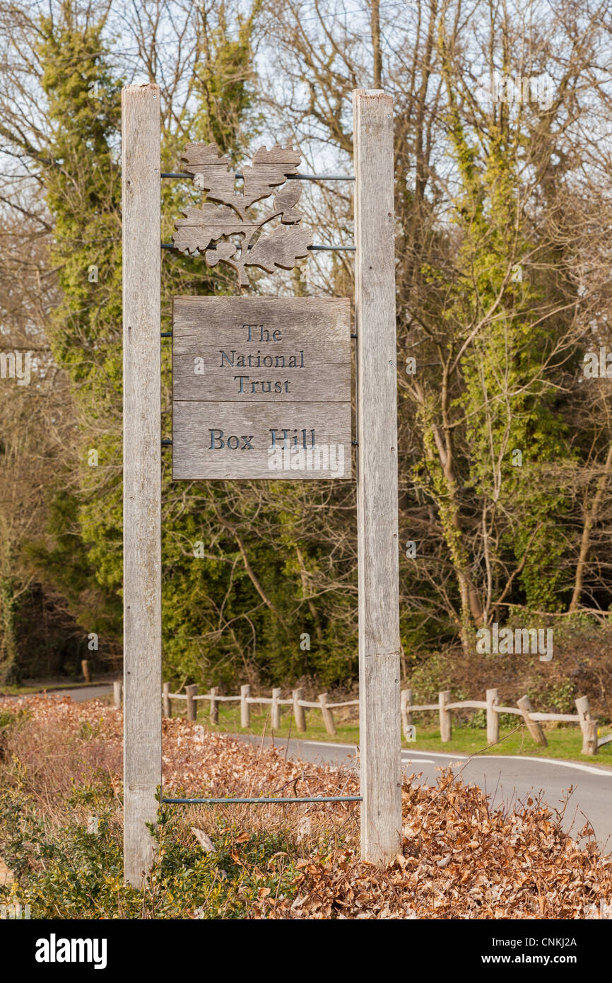 The National Trust sign at Box Hill, Surrey England Stock Photo - Alamy