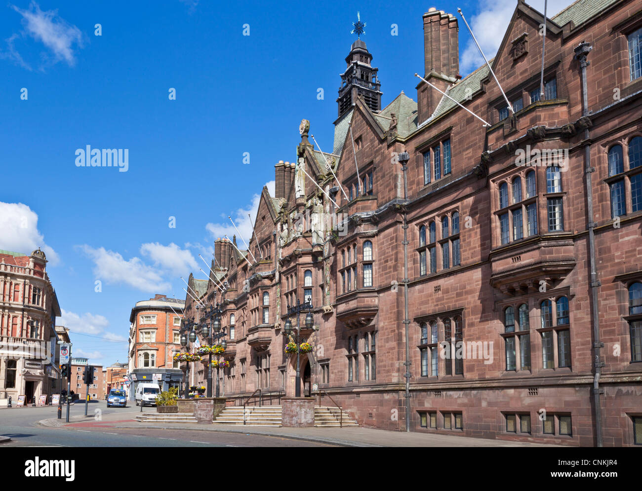 Coventry city hall or Coventry Council house front entrance and carved ...