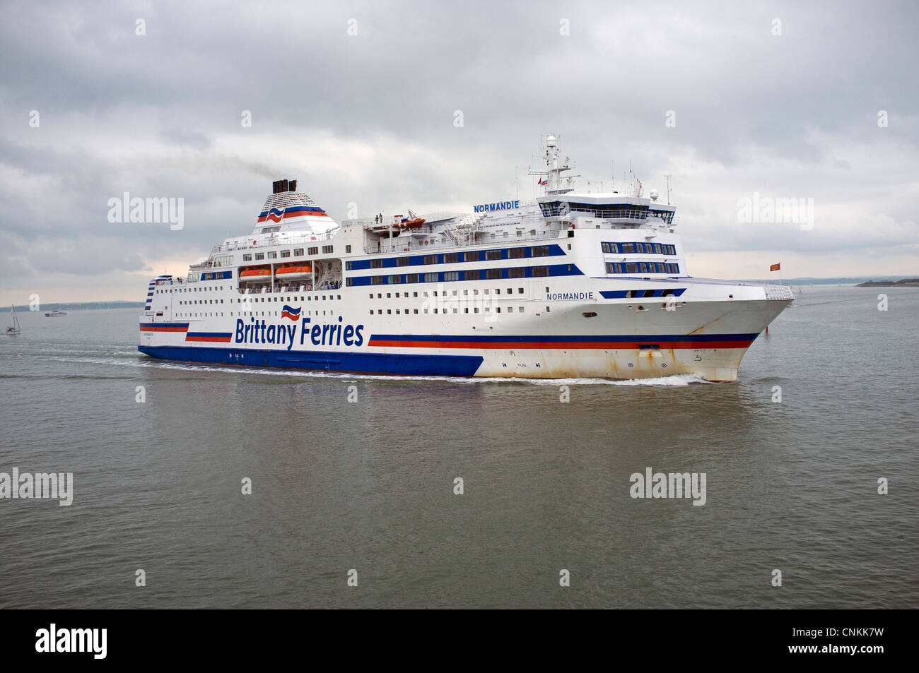 Brittany Ferries company ship vessel ferry Normandie approaching ...
