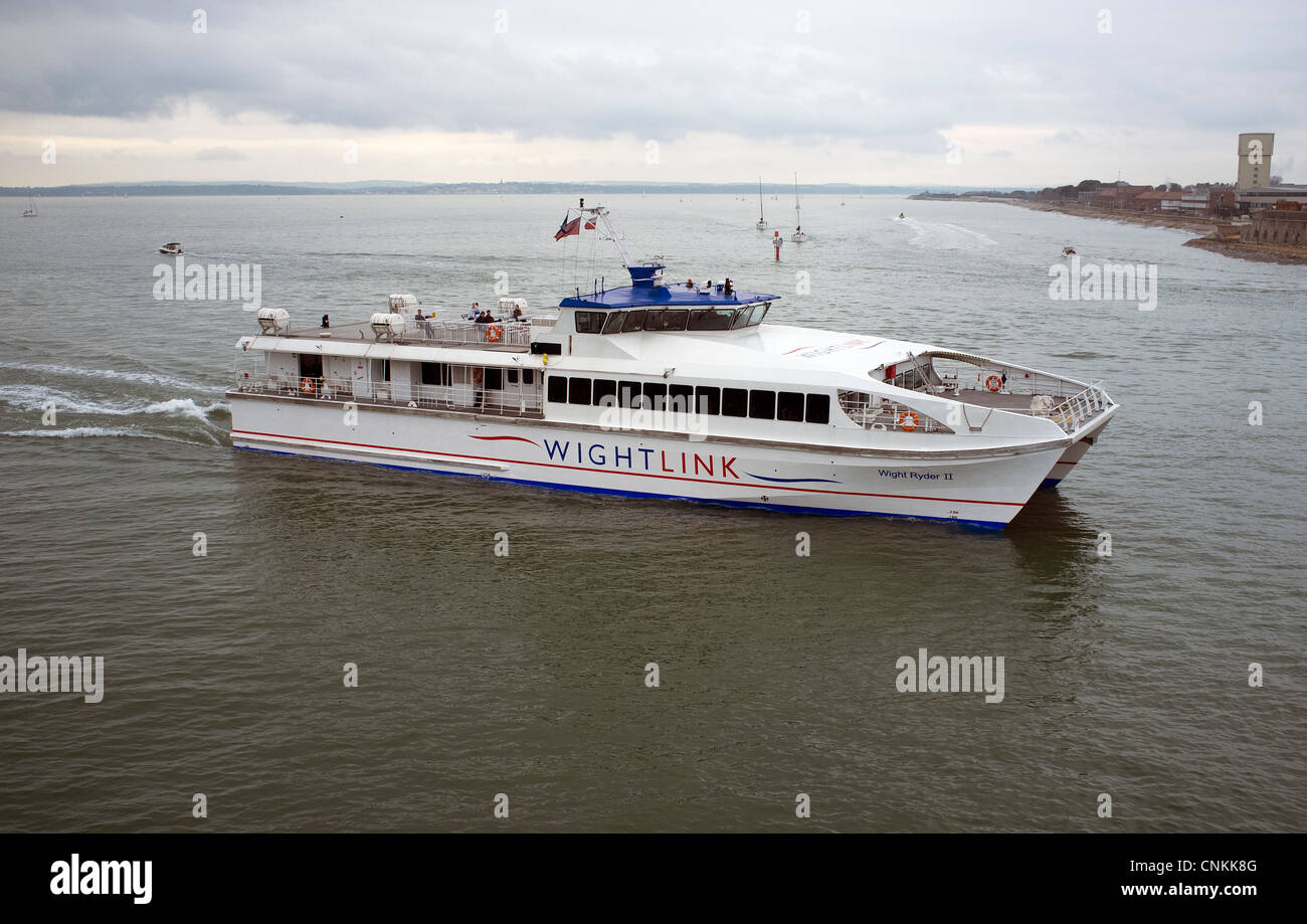 Wightlink passenger ferry Wight Ryder II approaching Portsmouth Harbour ...