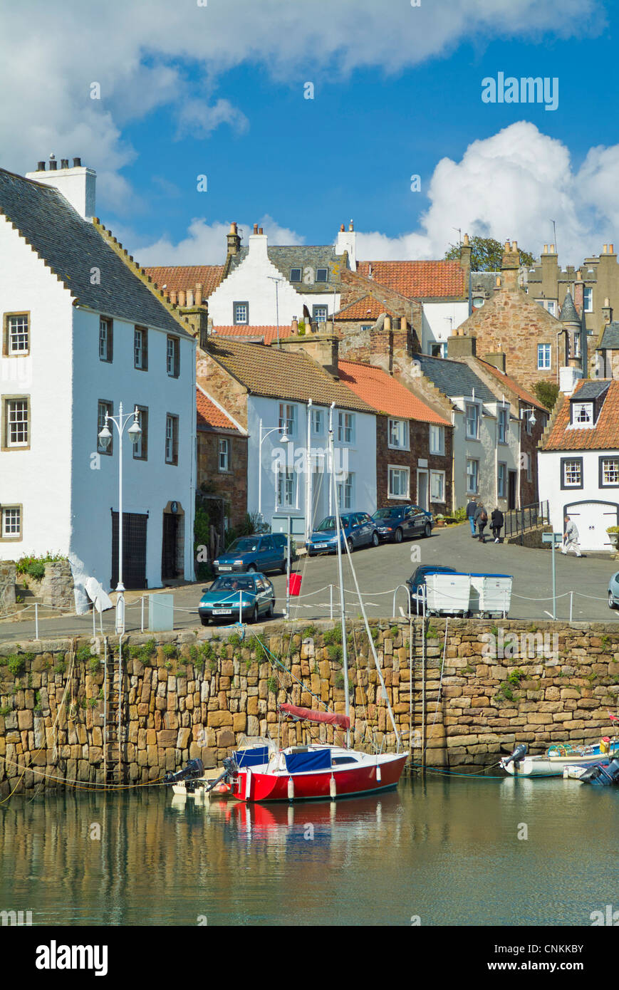Fishing boats and yachts in Crail harbour East Neuk of Fife Scotland UK ...