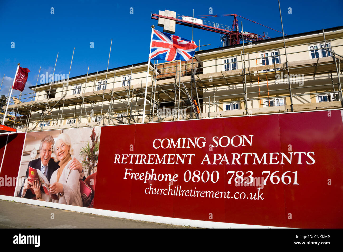 Exterior of newbuild / new build / building retirement living apartment ...