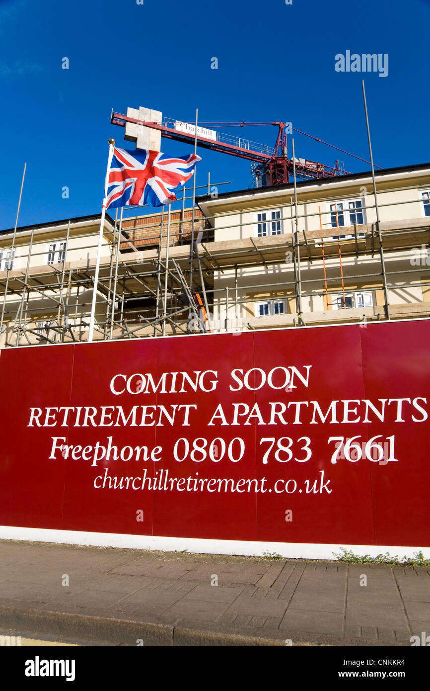 Exterior of newbuild / new build / building retirement living apartment ...