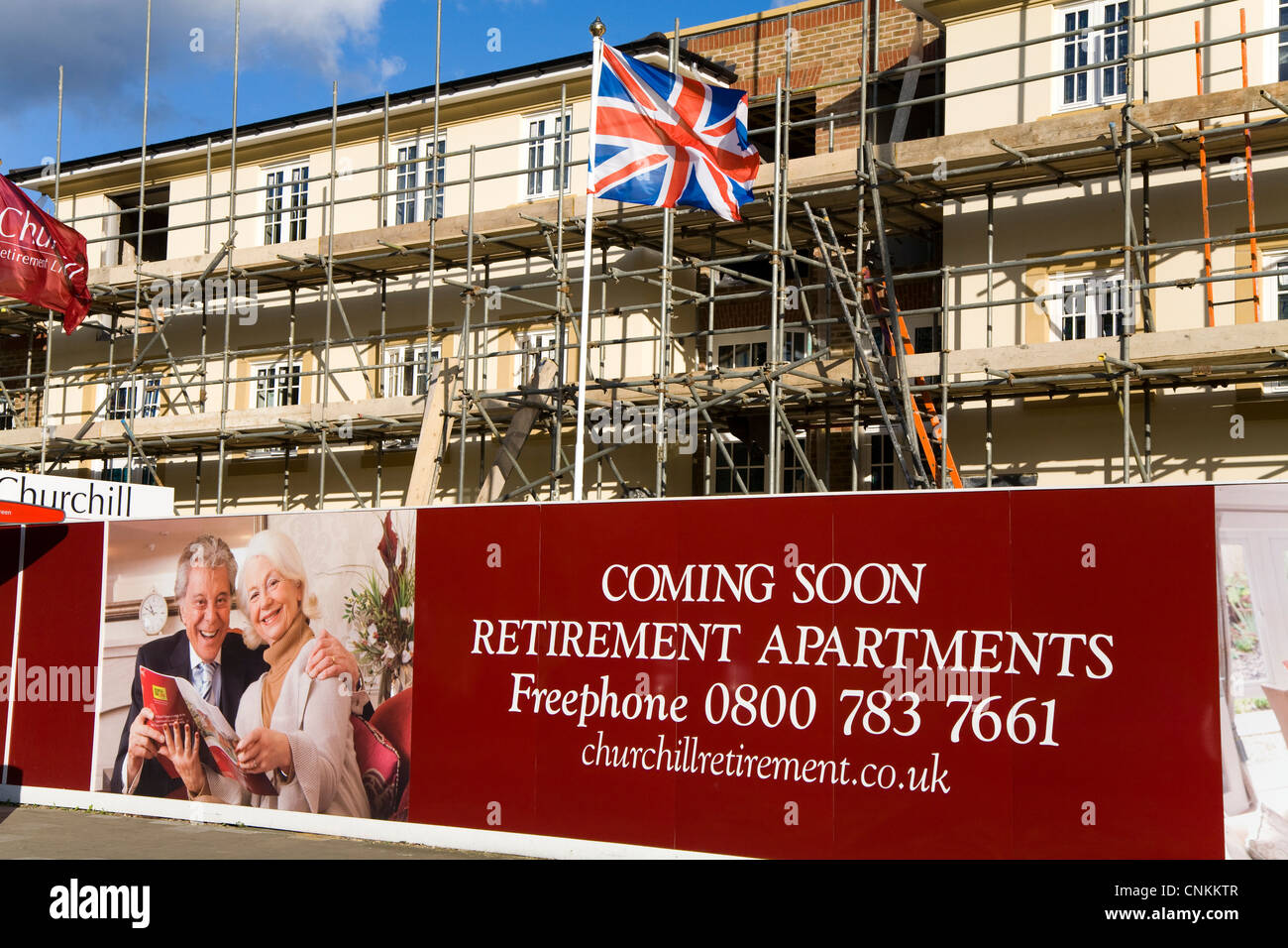 Exterior of newbuild / new build / building retirement living apartment ...