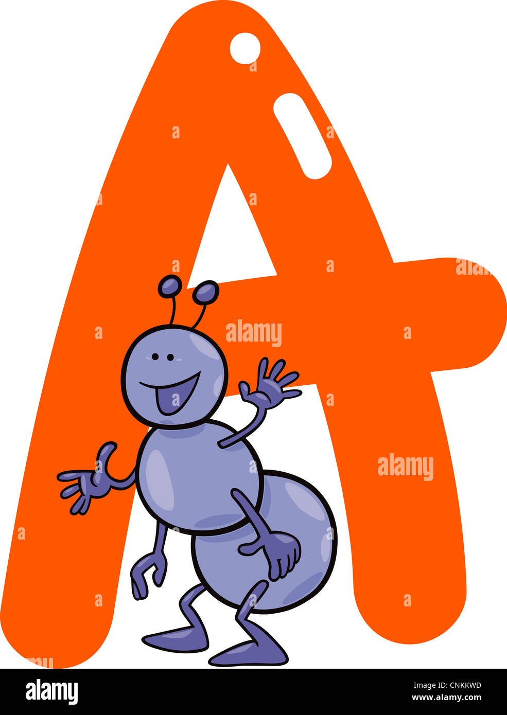 cartoon illustration of A letter for ant Stock Photo - Alamy