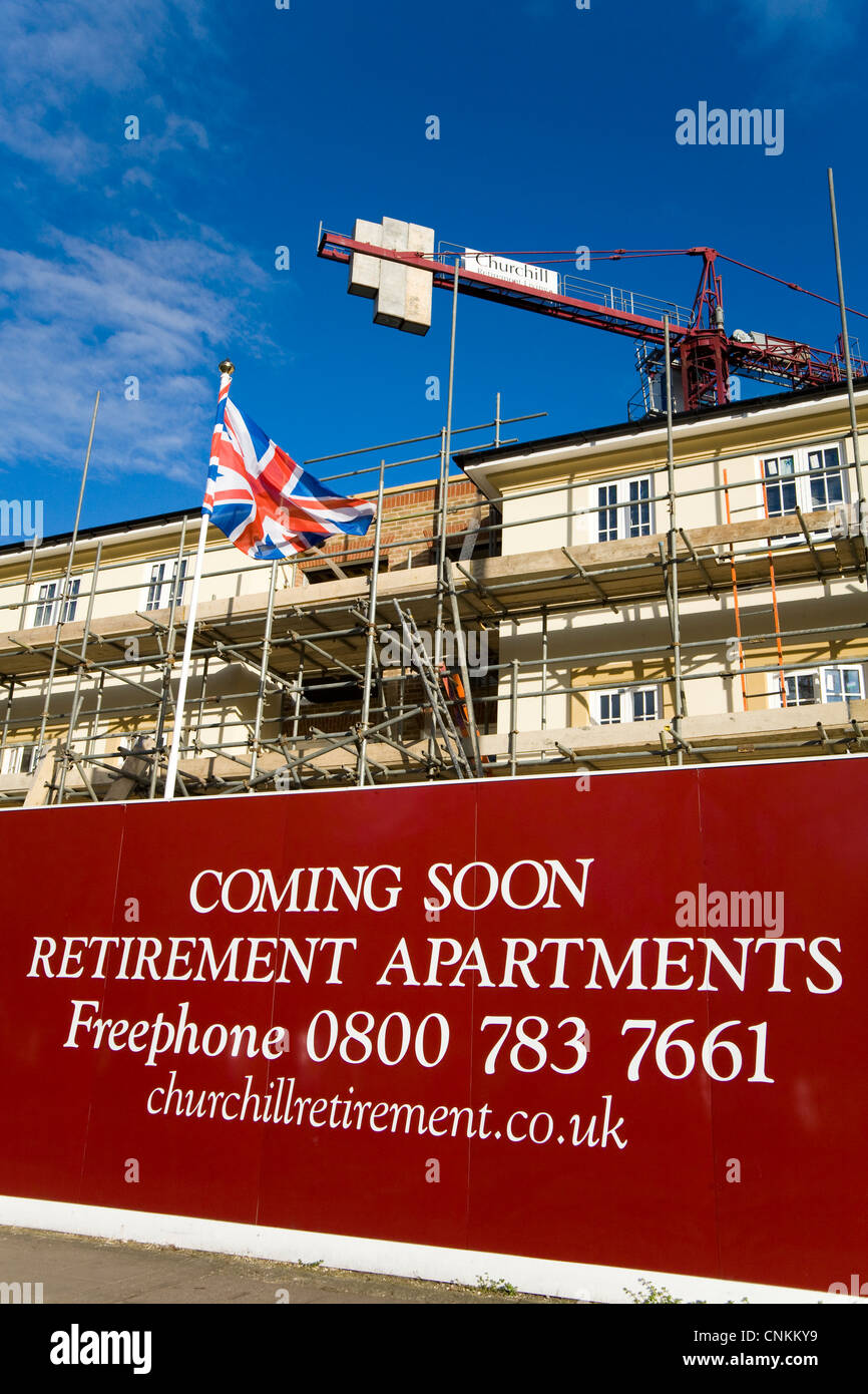 Exterior of newbuild / new build / building retirement living apartment ...