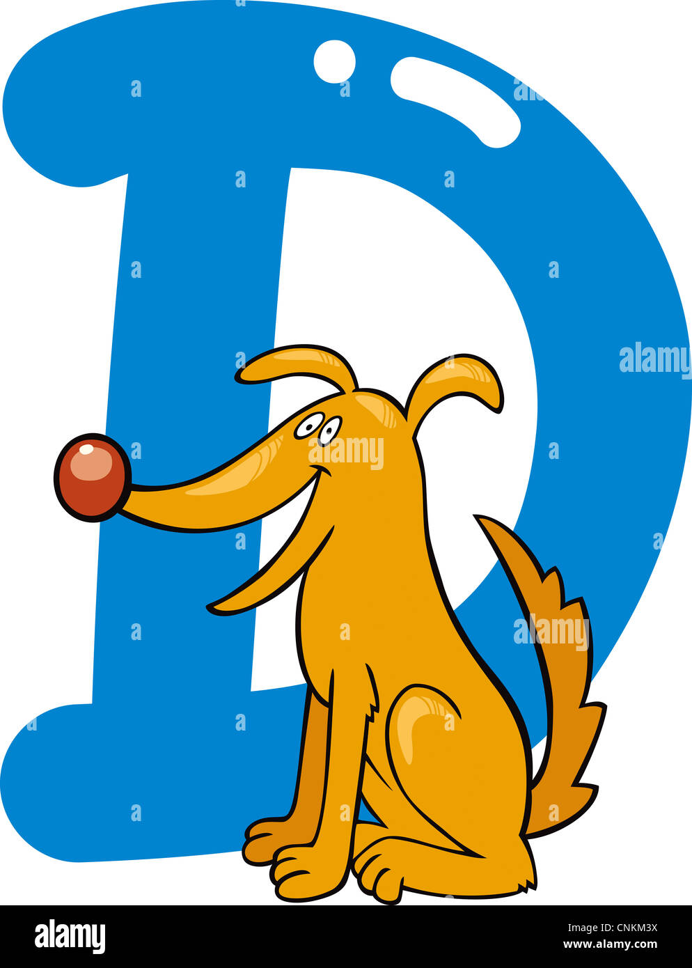 cartoon illustration of D letter for dog Stock Photo - Alamy