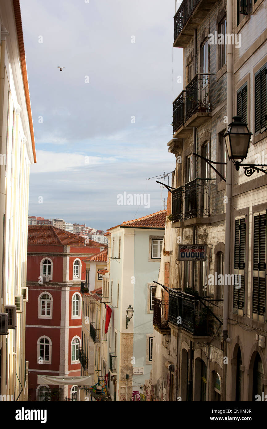 Lisbon street apartments hi-res stock photography and images - Alamy