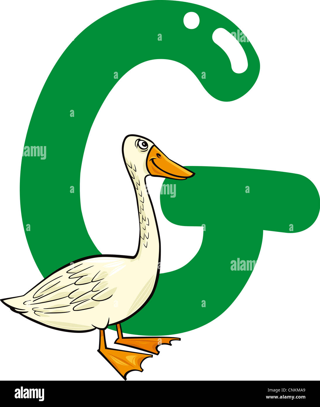 cartoon illustration of G letter for goose Stock Photo - Alamy