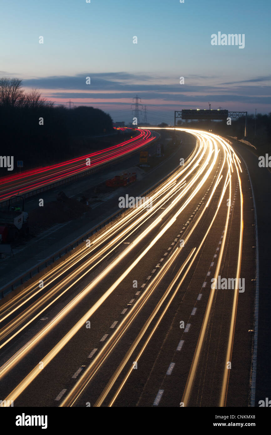 motorway light trails Stock Photo - Alamy