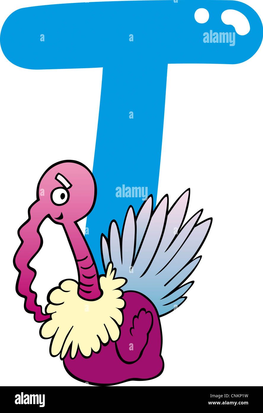 cartoon illustration of T letter for turkey Stock Photo - Alamy