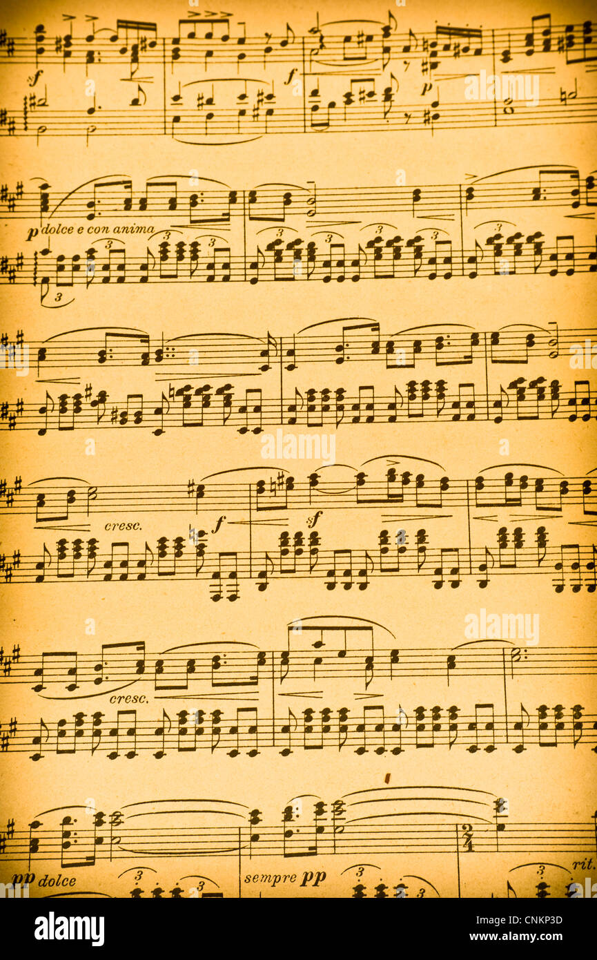 Music notes score hi-res stock photography and images - Alamy