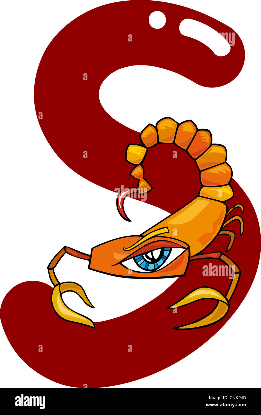 cartoon illustration of S letter for scorpion Stock Photo - Alamy