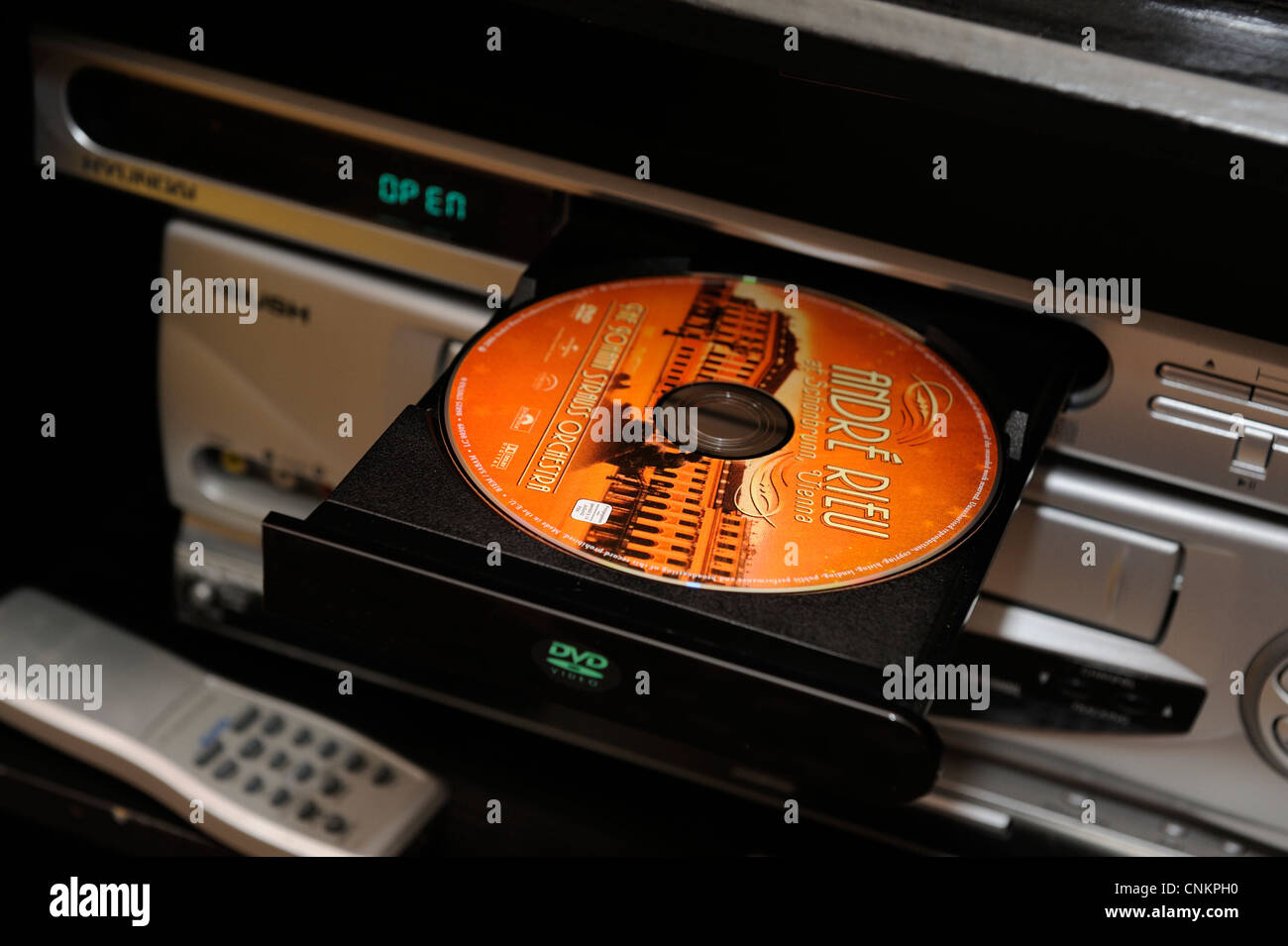 dvd disc and player carrier england uk Stock Photo - Alamy