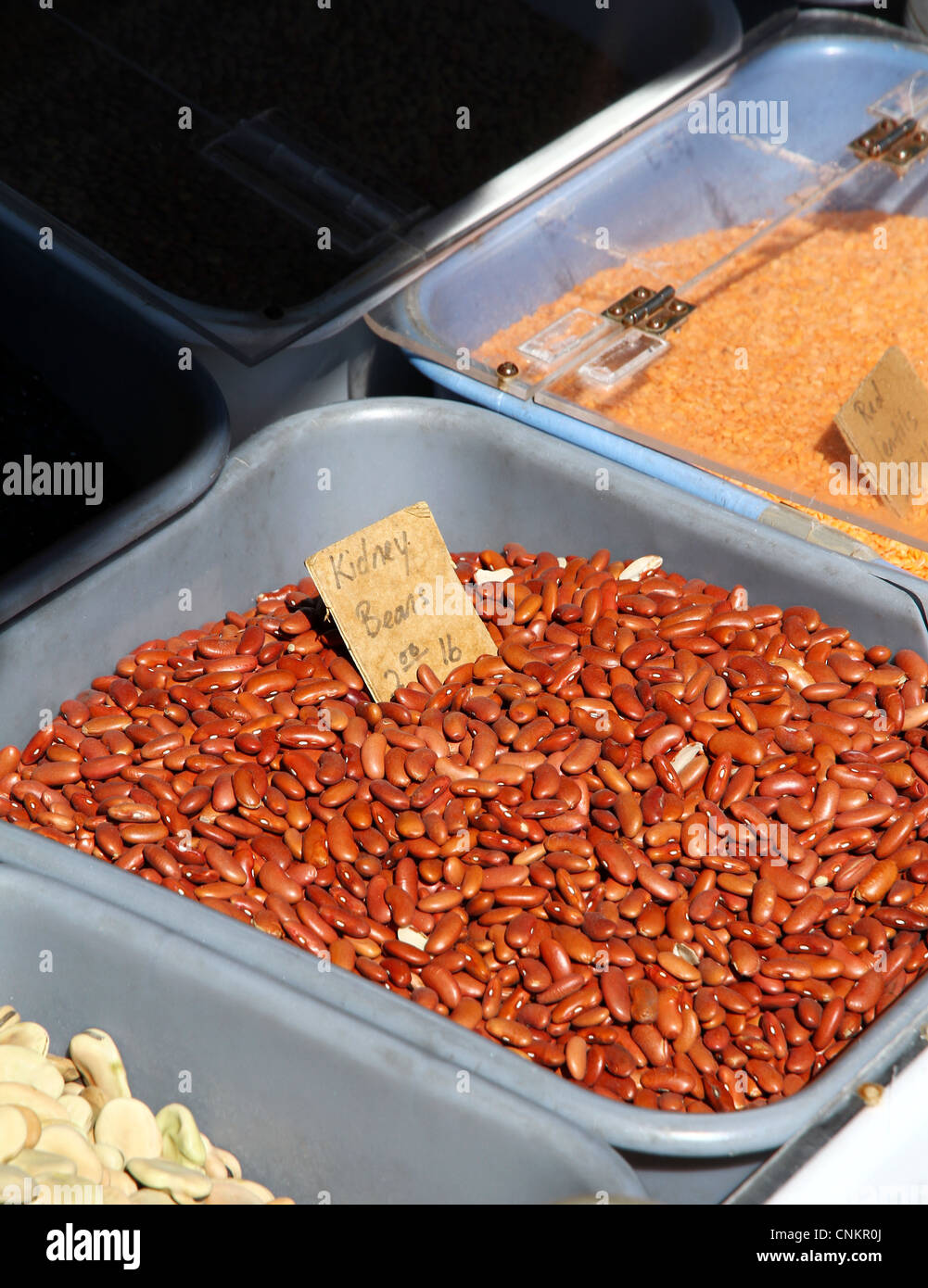 A selection of beans at the market Stock Photo - Alamy