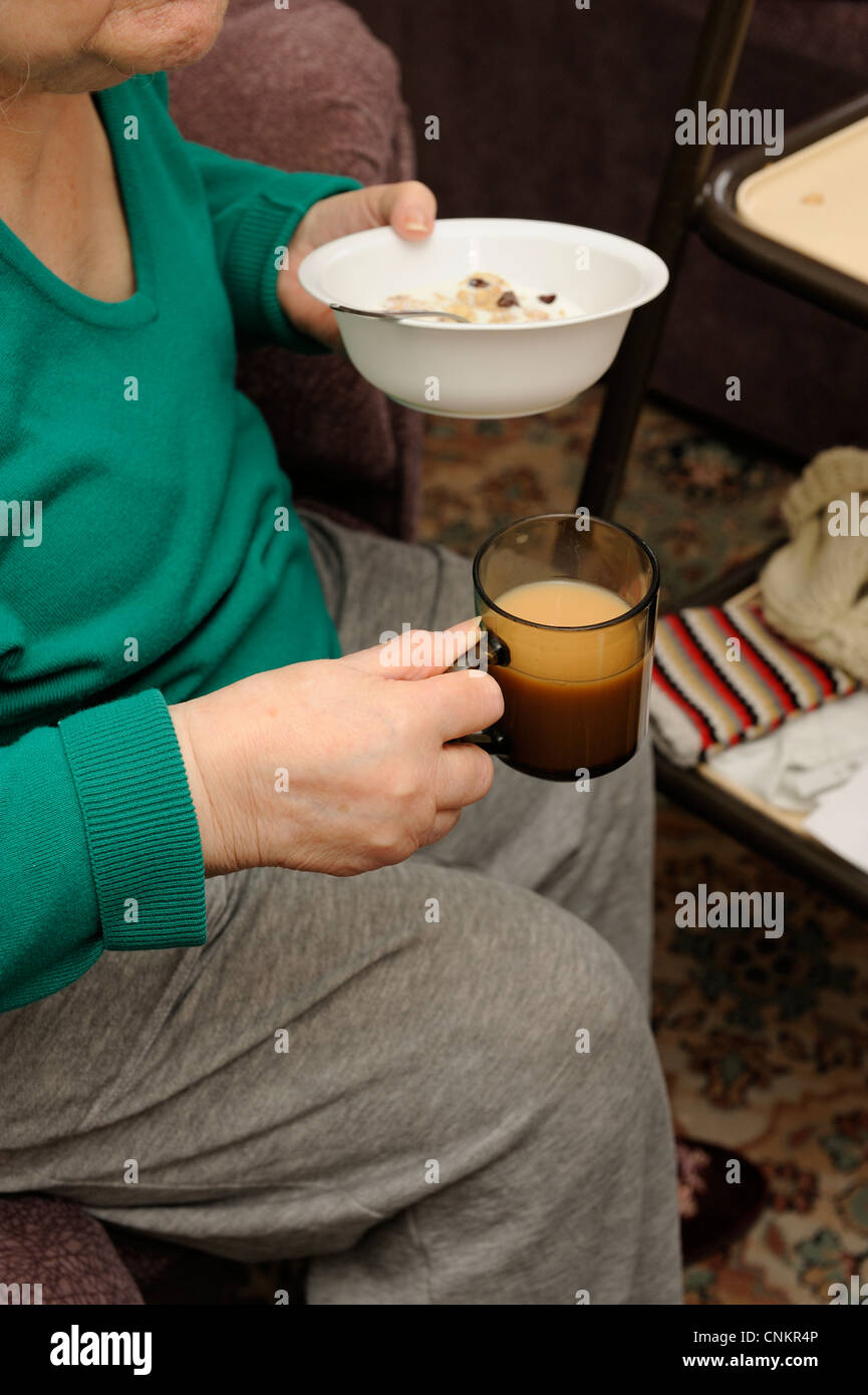 Old age pensioner drinking tea hi-res stock photography and images - Alamy