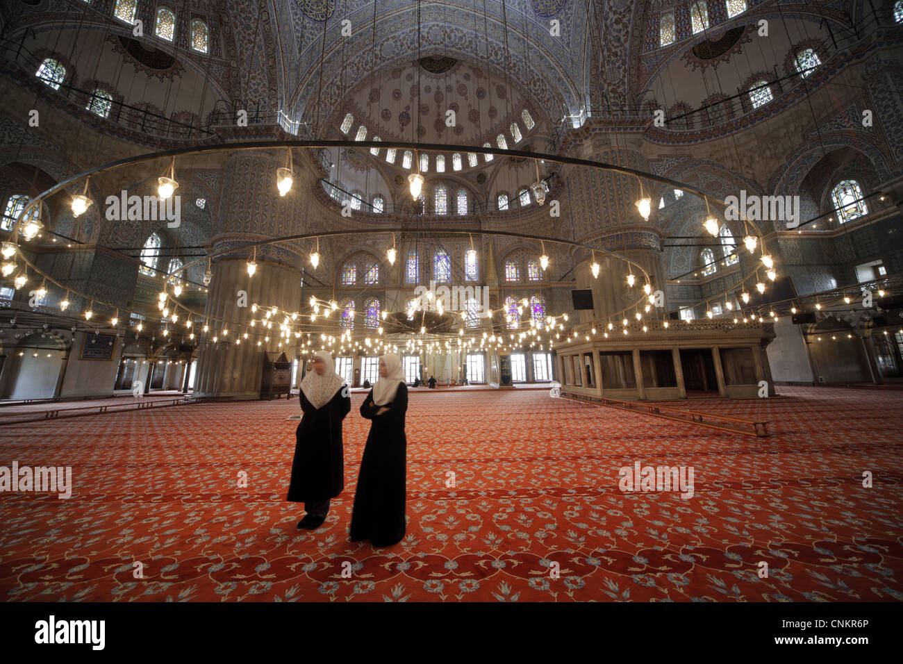 FEMALE MUSLIMS IN BLUE MOSQUE SULTANAHMET ISTANBUL TURKEY 27 March 2012 ...