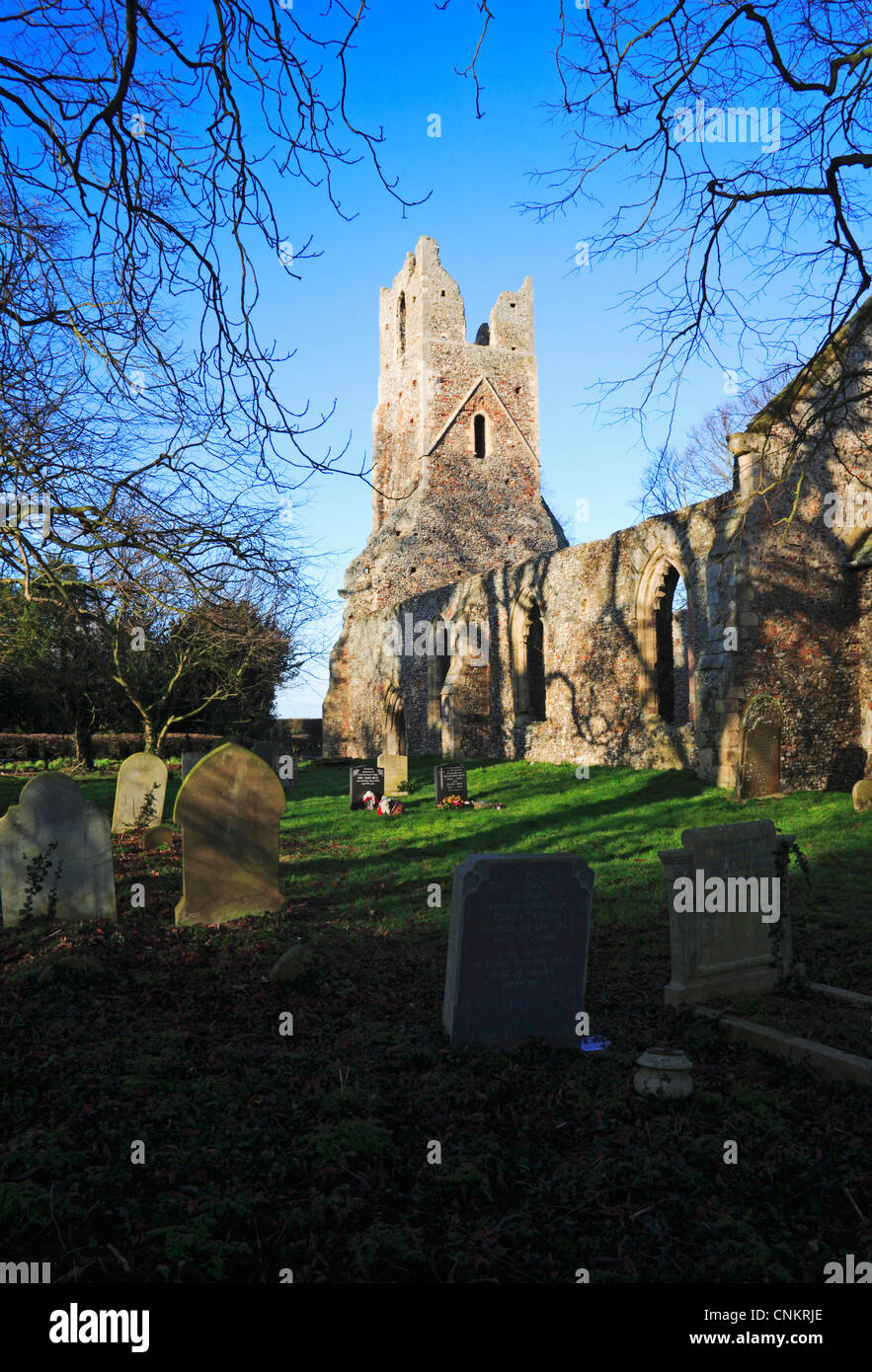 The ruined tower and nave of the Church of SS Peter and Paul at ...