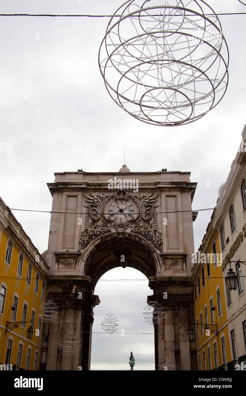 The Rua Augusta Clock in Lisbon, Portugal Stock Photo - Alamy