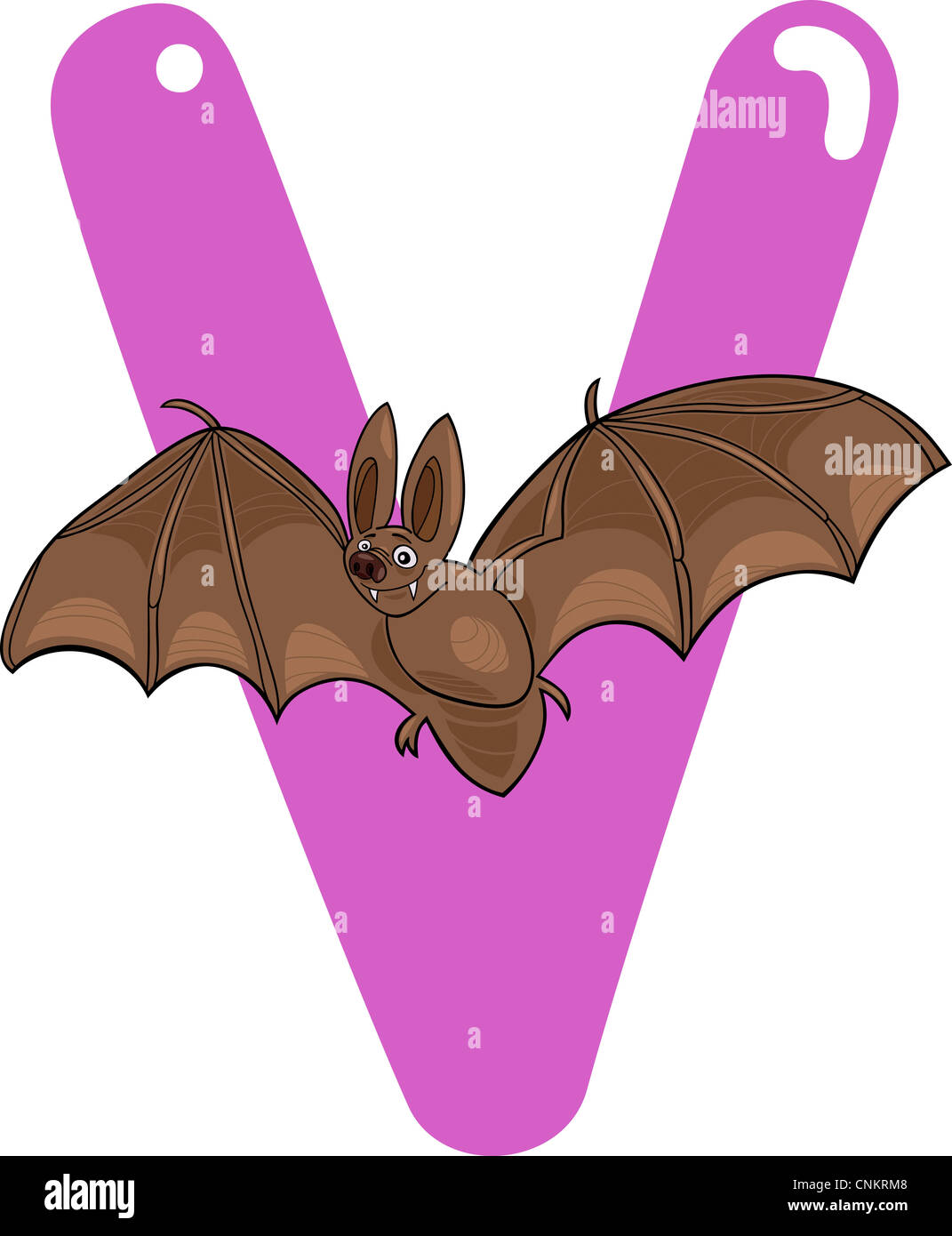 cartoon illustration of V letter for vampire bat Stock Photo - Alamy