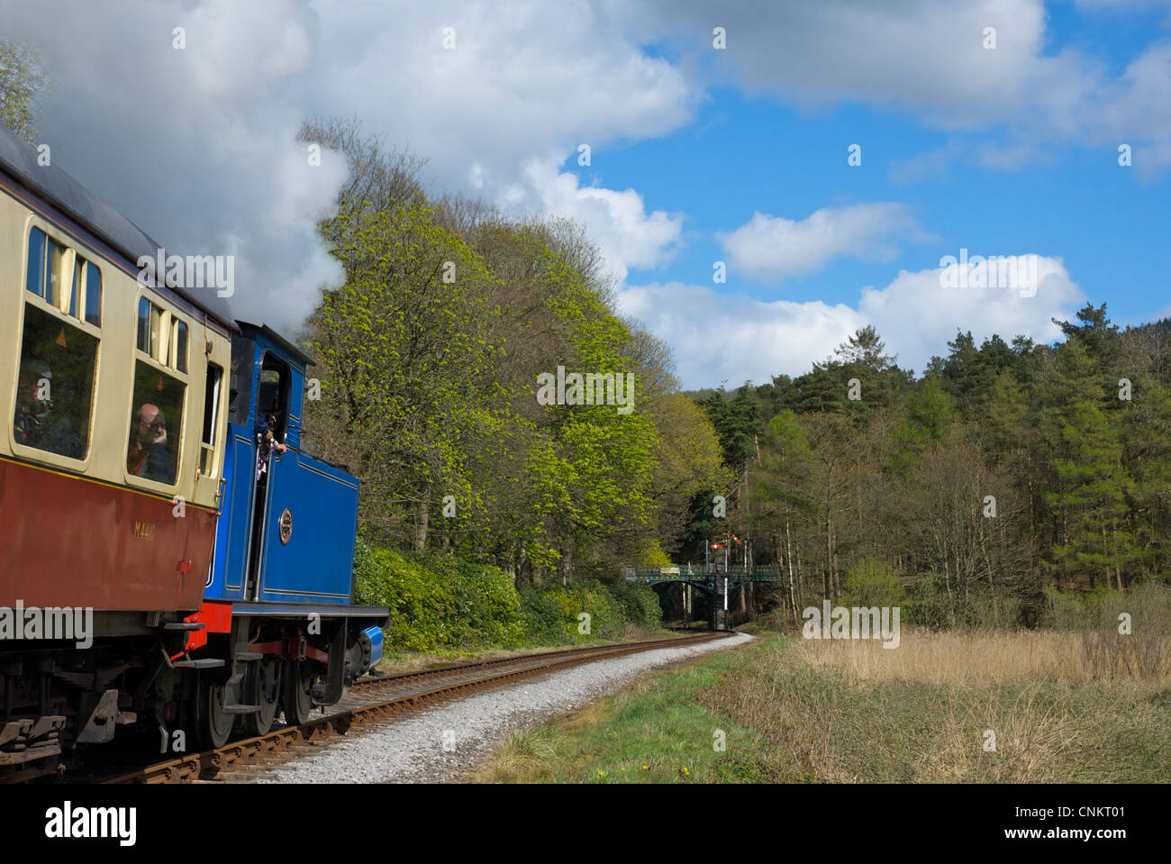 Steam train on Lakeside and Haverthwaite Railway, Lake District ...