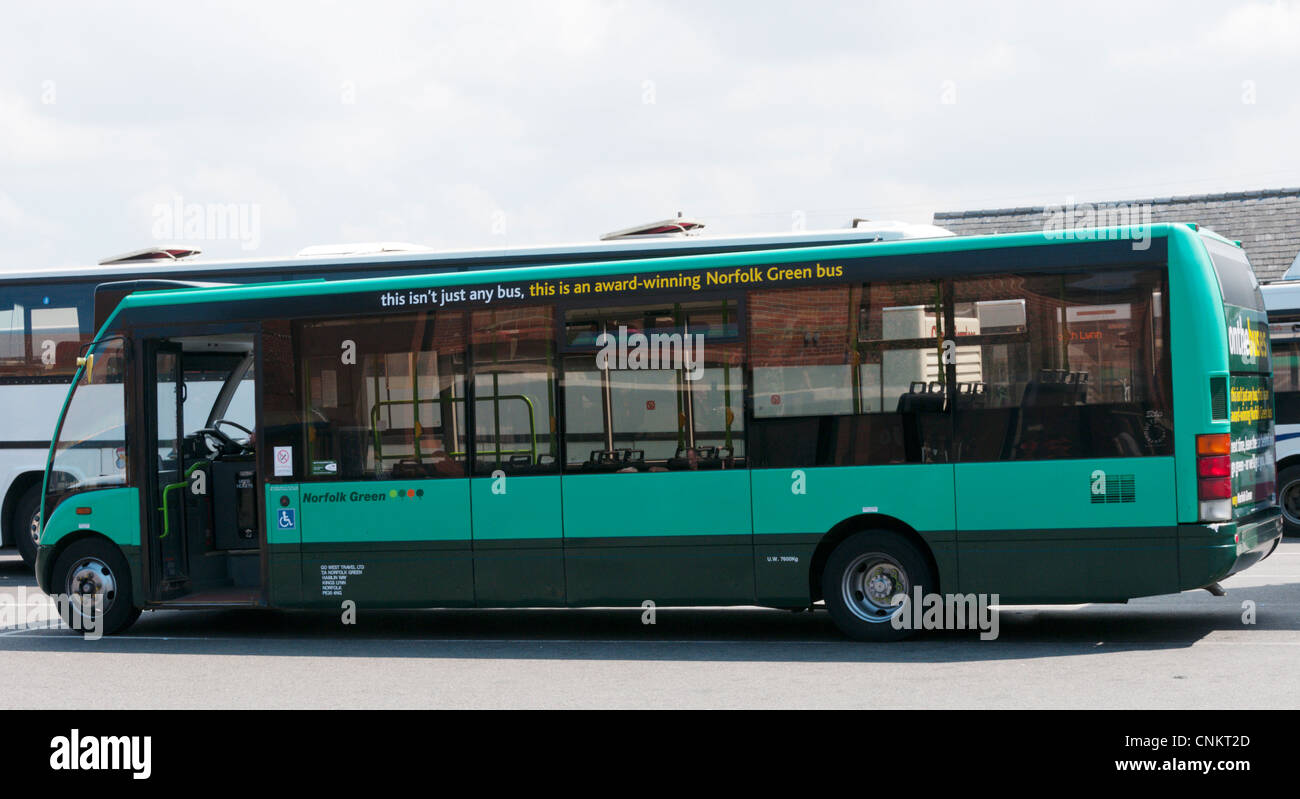 A Norfolk Green single-deck bus Stock Photo - Alamy