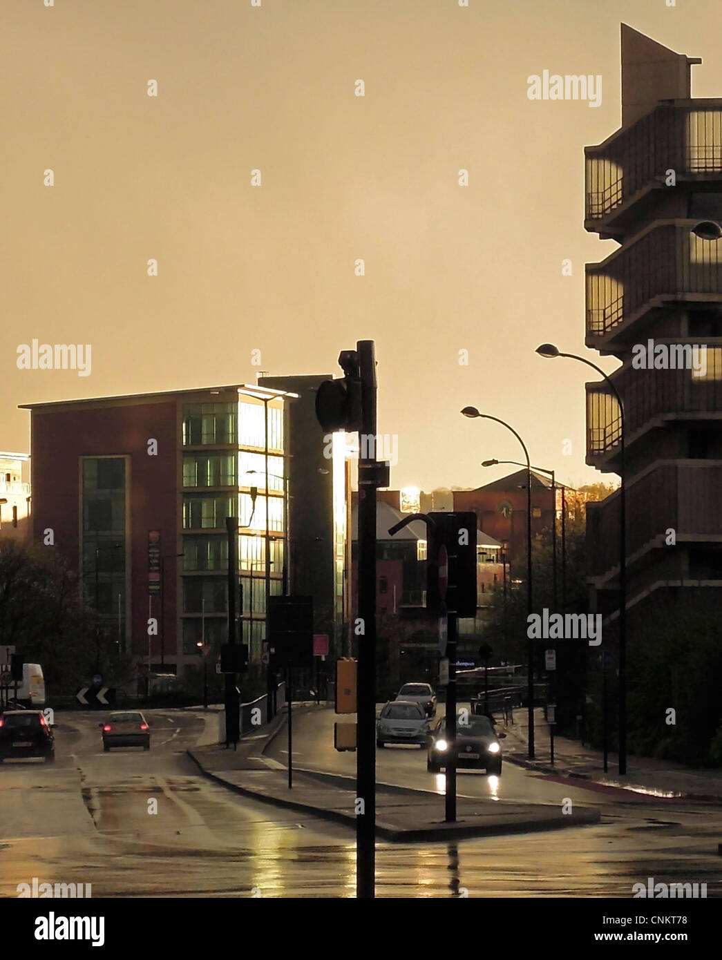 Looking down Charter Row after a passing rainstorm, Sheffield, South ...