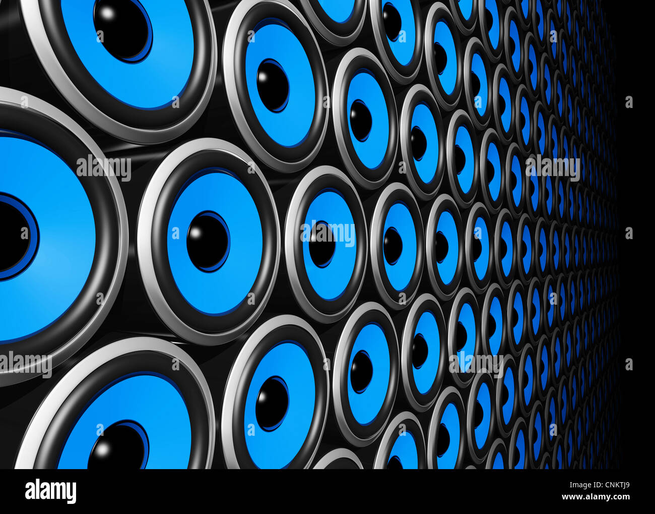 three dimensional blue speakers wall Stock Photo - Alamy