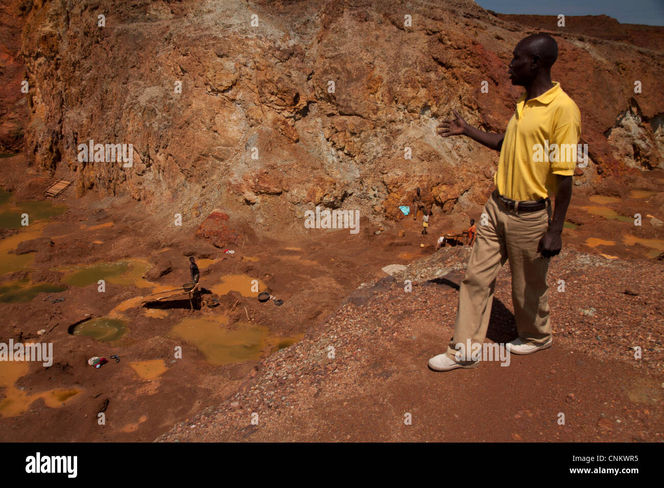 Local Kenyan artisanal miners dig for gold at the abandoned Macalder ...