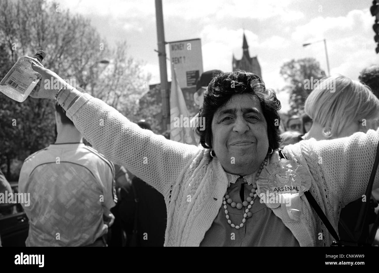 A happy arsenal fan Stock Photo - Alamy