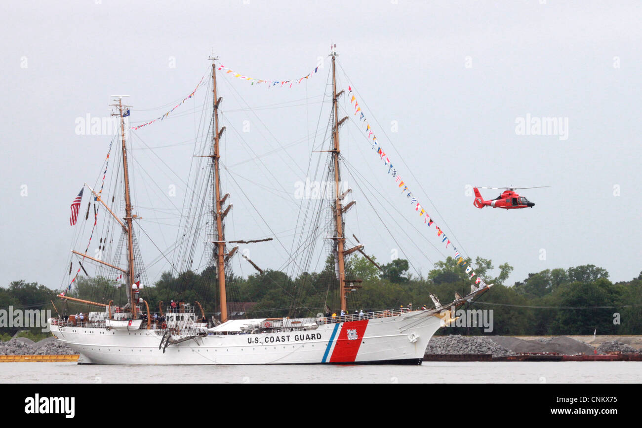 The U.S. Coast Guard tall ship Eagle arrives in New Orleans as part of ...