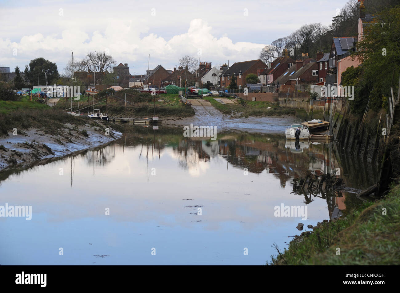 Lewes Town Centre East Sussex Uk - River Ouse runs through the town ...