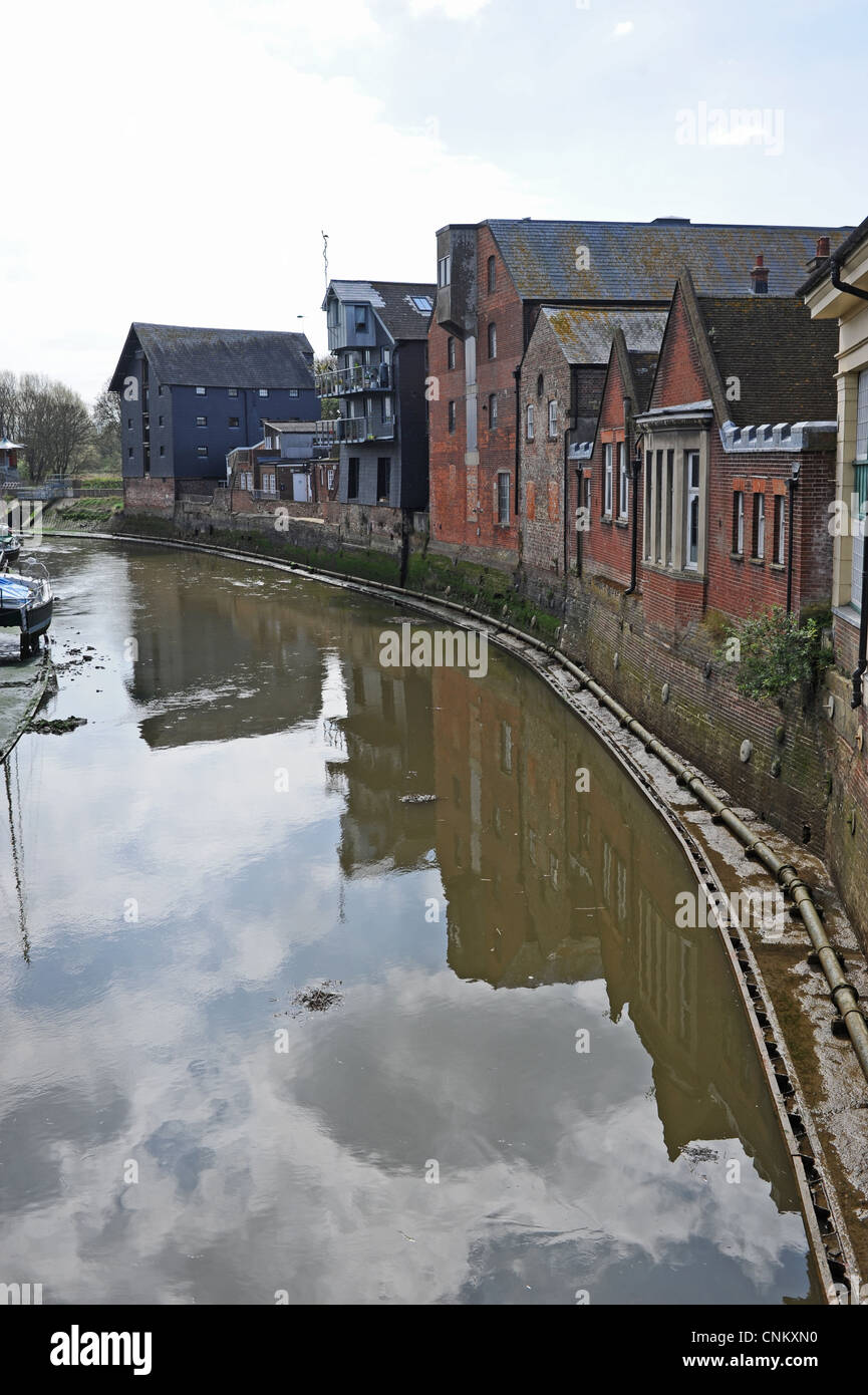 Lewes Town Centre East Sussex UK - Buildings reflected in the River ...