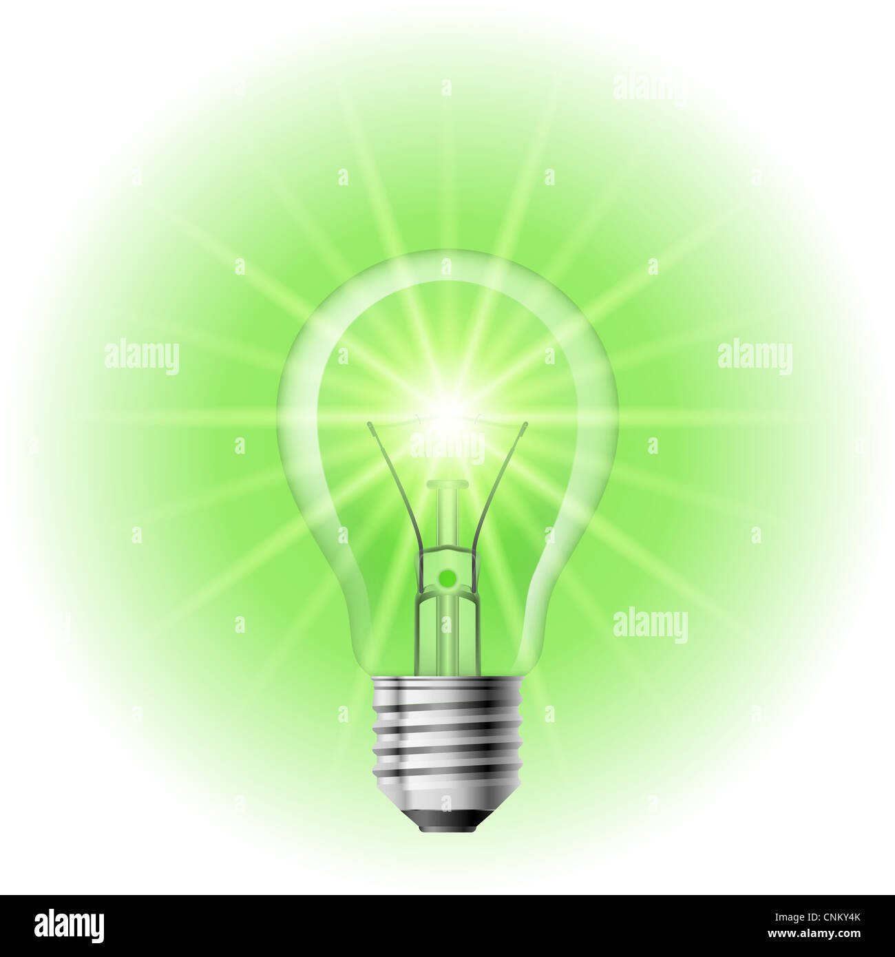 The lamp with the green light. Illustration on white background for ...