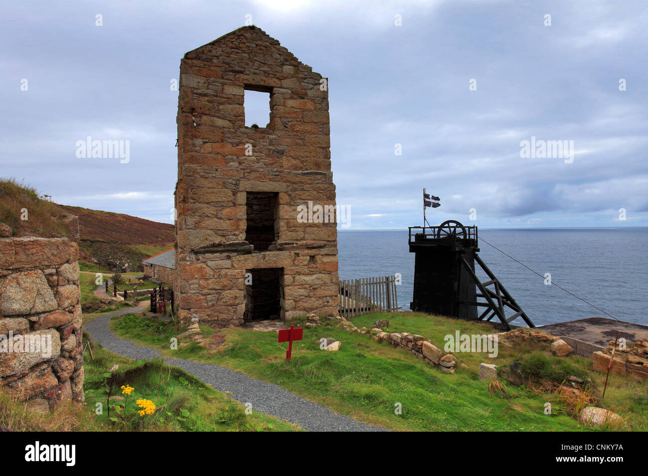 Disused Levant Beam Engine, Pendeen village, Cornwall County, England ...