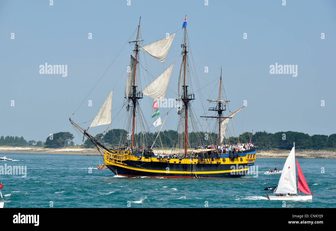 Etoile du Roy (The Grand Turk) three-masted frigate. The boat left the ...