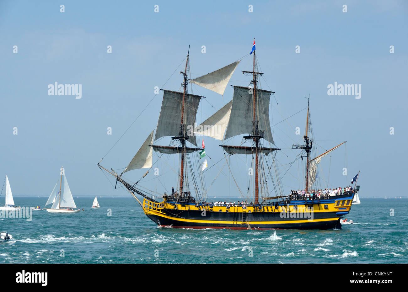 Etoile du Roy (The Grand Turk) three-masted frigate. The boat left the ...