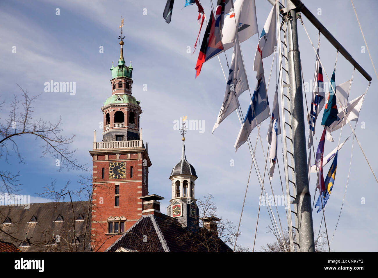 historic weighing building and Tower of the historic town hall in ...