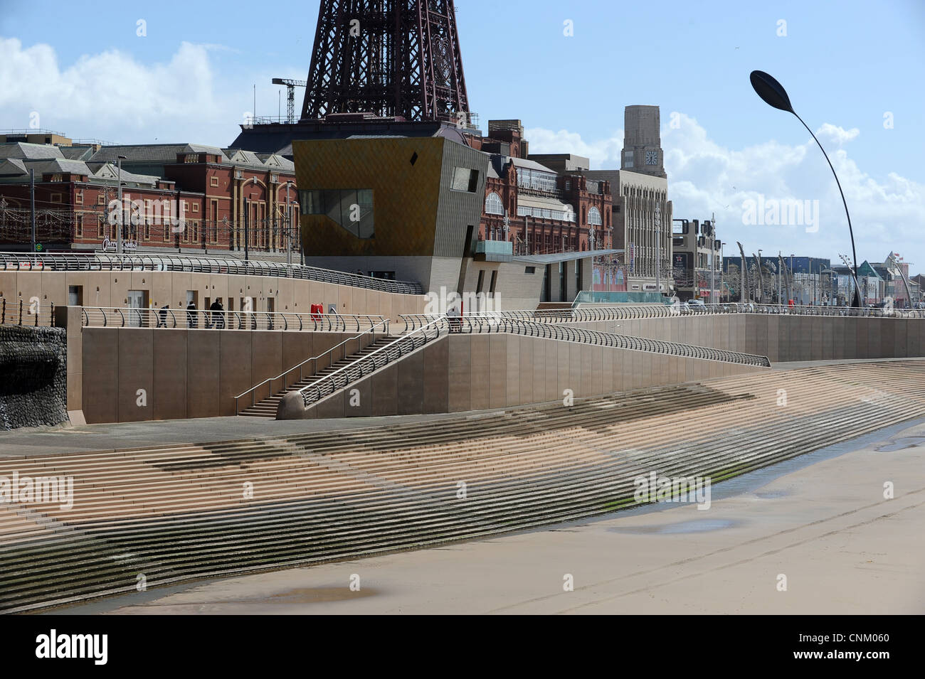The new sea walls at Blackpool Lancashire Uk Stock Photo - Alamy