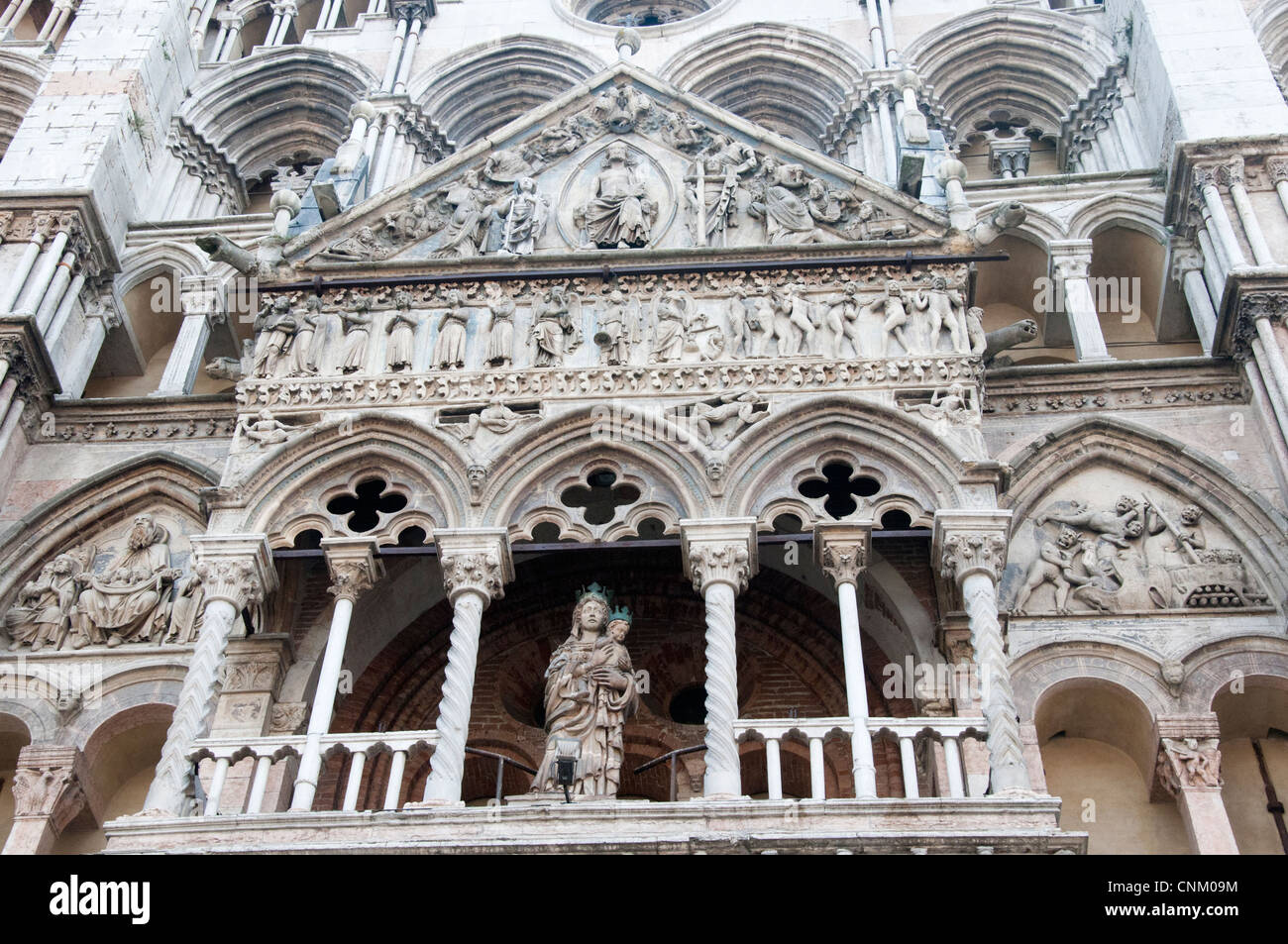 The Cathedral or Duomo of the beautiful city of Ferrara in the province ...