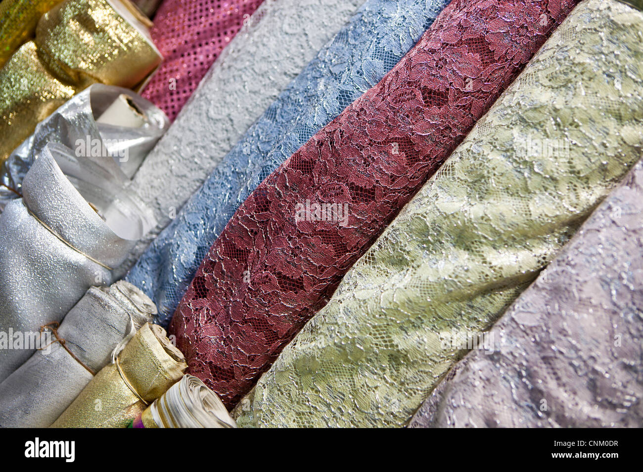 textile, fabricdiagonal, cloth displayed at Istanbul's Bazaar Stock ...
