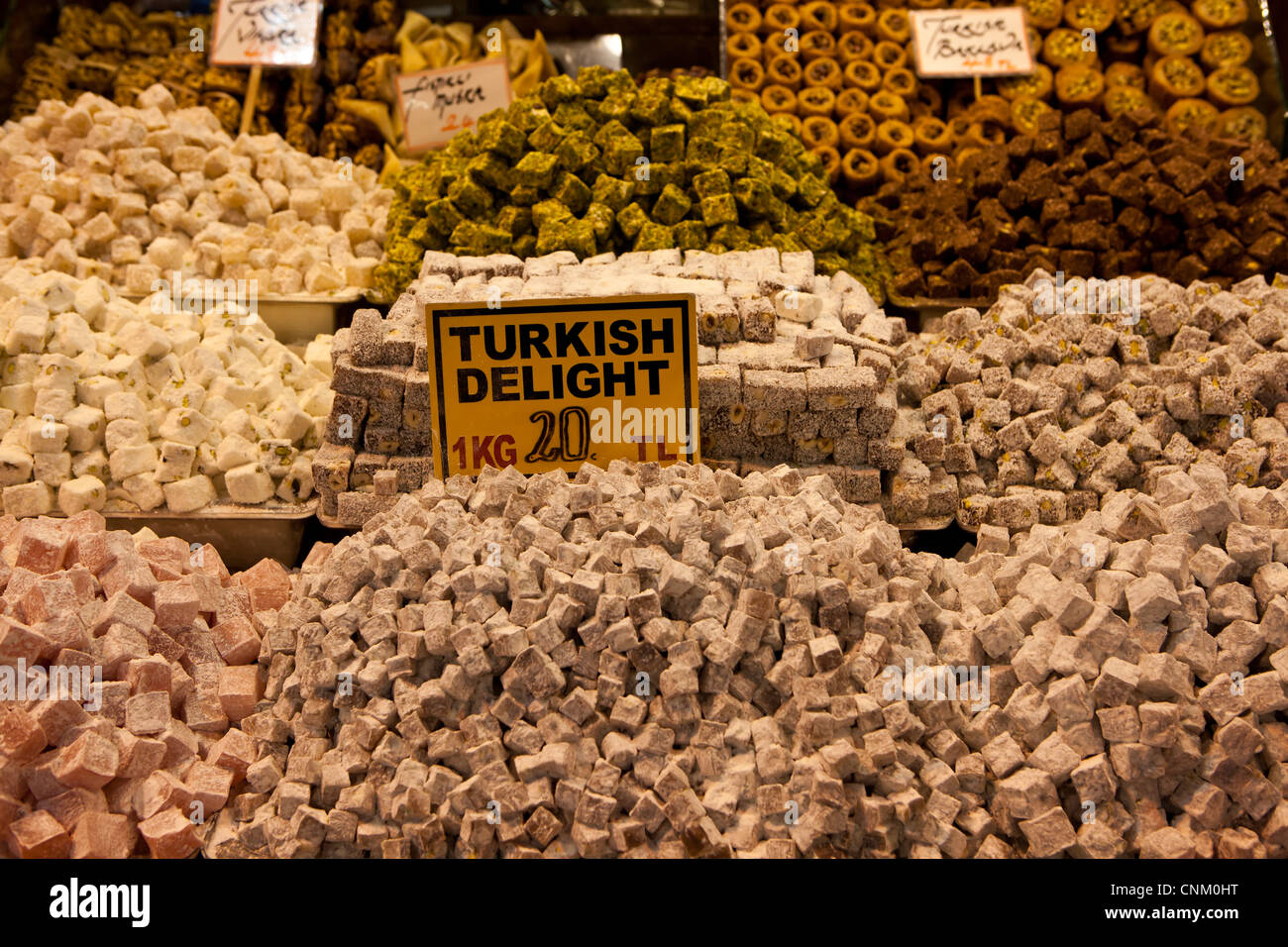 Turkish sweets, desserts and treats at the Egyptian Bazaar, Istanbul ...