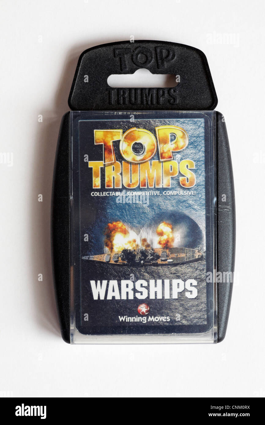 Pack of Top Trumps cards - Warships isolated on white background Stock ...